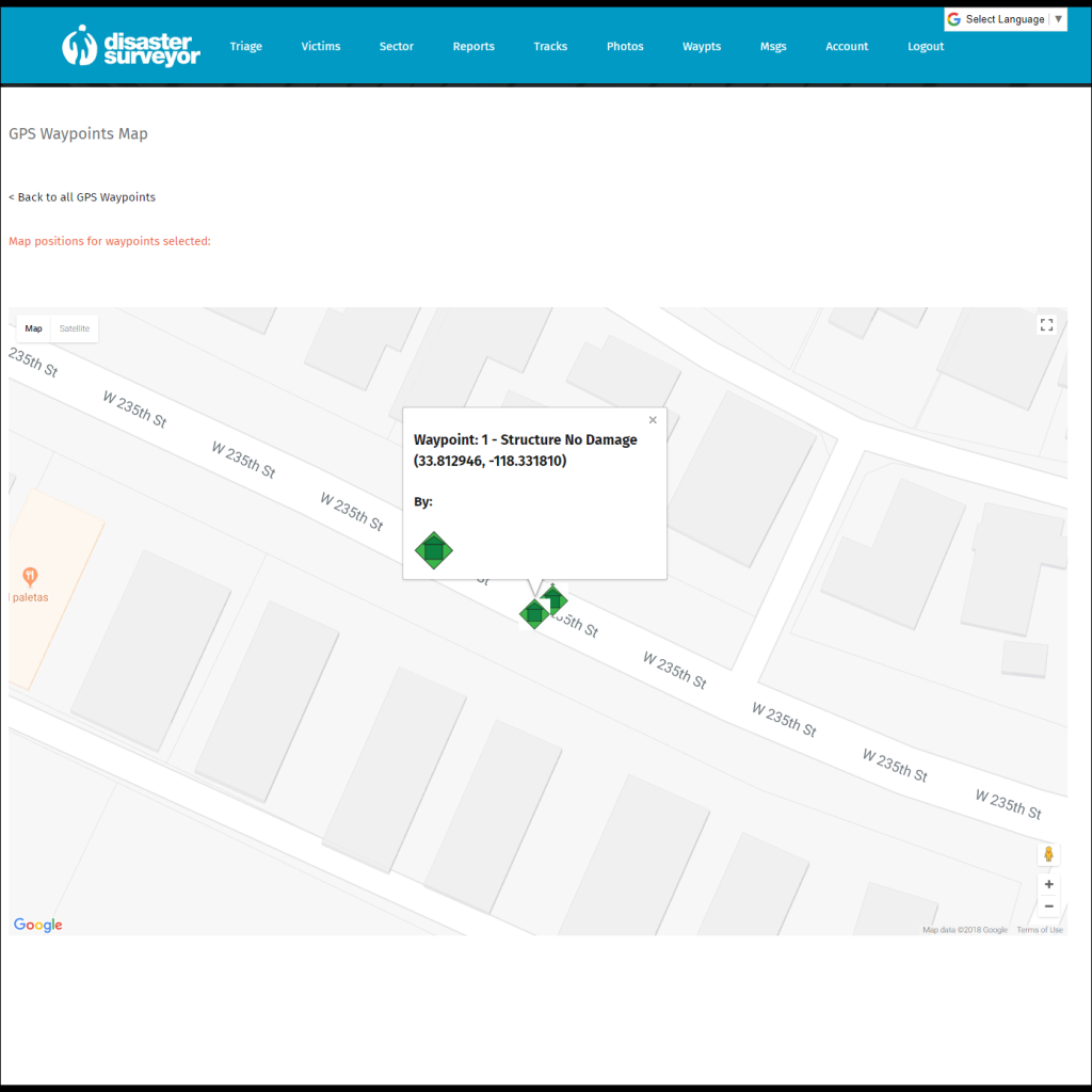 GPS Waypoints – Disaster Surveyor Systems, Inc.